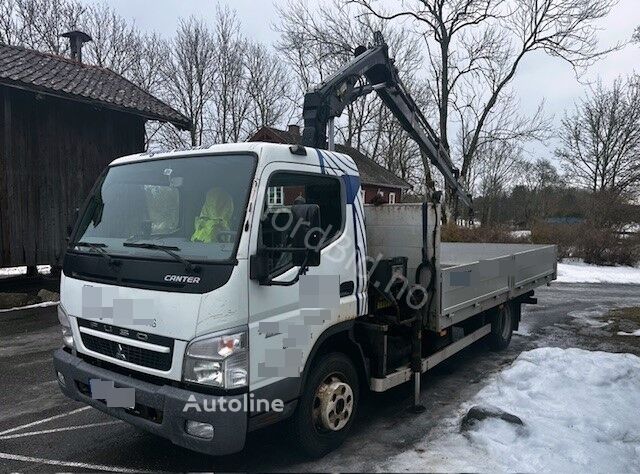 Mitsubishi Fuso Canter 7C15 *crane HIAB 055 *BED: 4.20m *MANUAL kamion s ravnom platformom