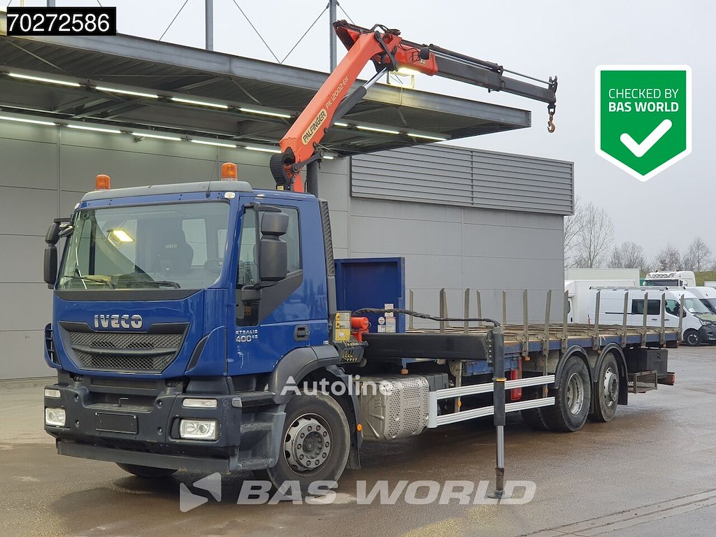 IVECO Stralis 400 6X2 Palfinger PK12002-EH Remote Euro 6 Lift+Steering kamion s ravnom platformom