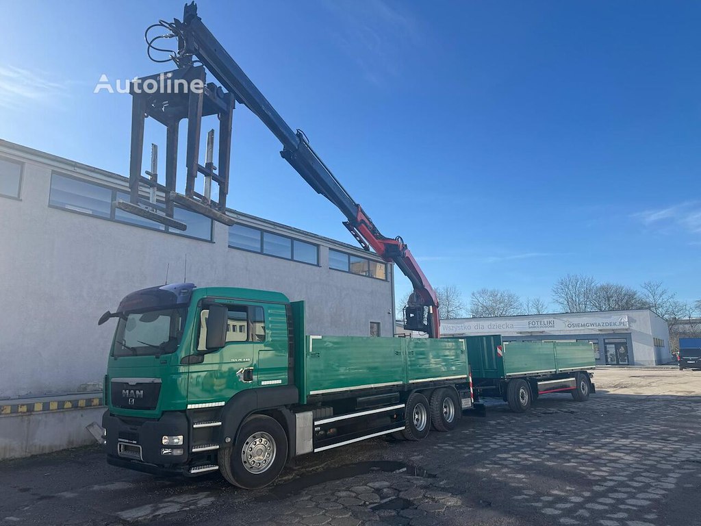 MAN TGS 440 / 6x4/ Palfinger 21001 / German kamion s ravnom platformom