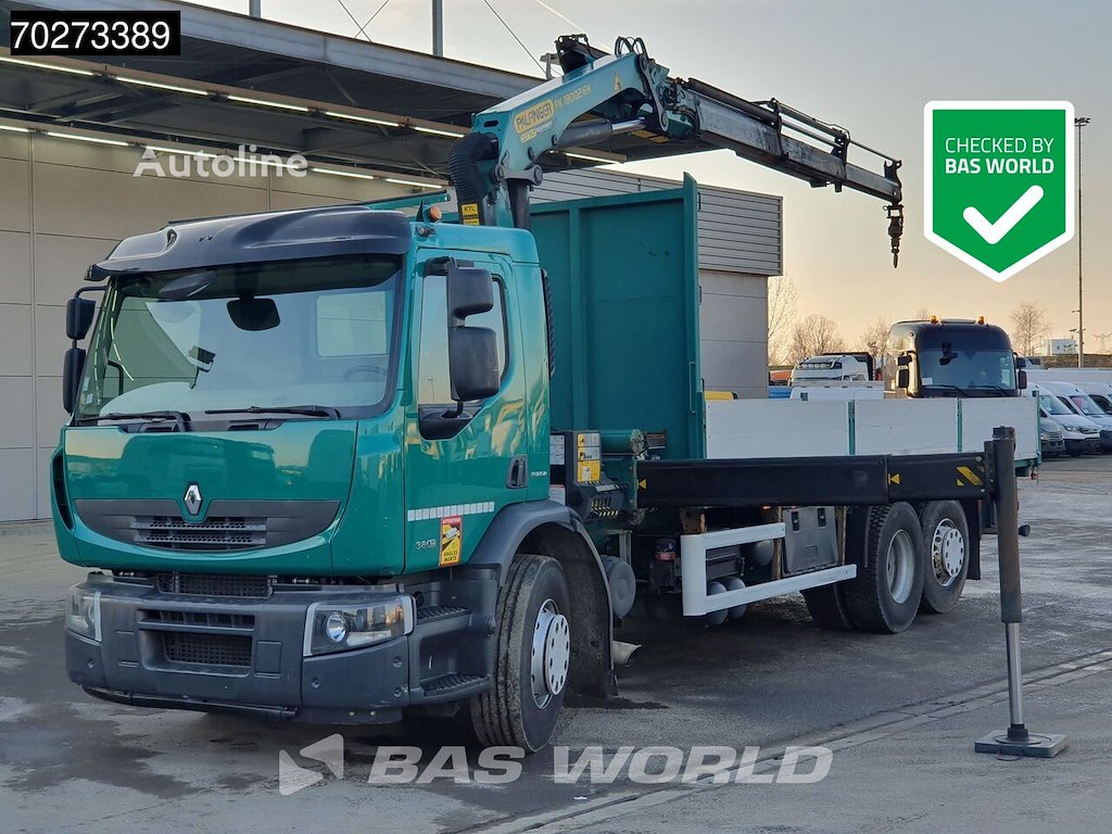 Renault Premium 380 6X2 Palfinger PK18002 EH Remote Lift+Steering Axle E kamion s ravnom platformom