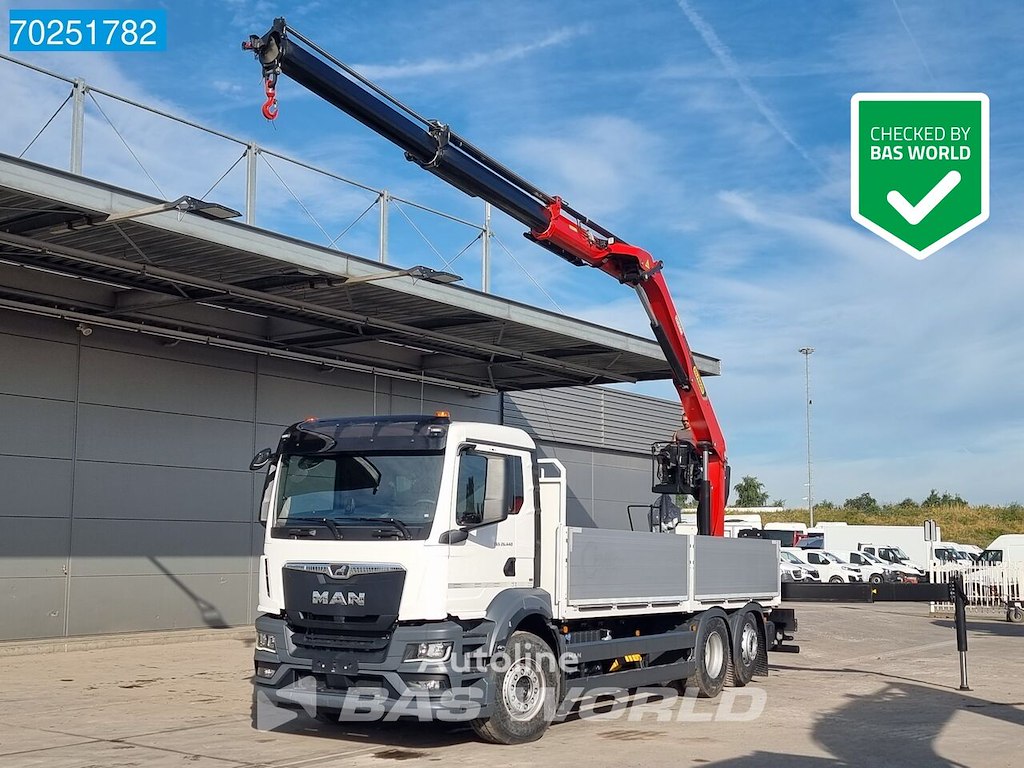 Novi MAN TGS 26.440 6X2 NEW Palfinger PK 20.501 L TEC3 Kran Crane Euro 6 kamion s ravnom platformom