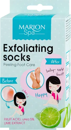 MARION
Exfoliating socks spa piling čarape za stopala - ekstrakt limete, 1 par, 1 kom