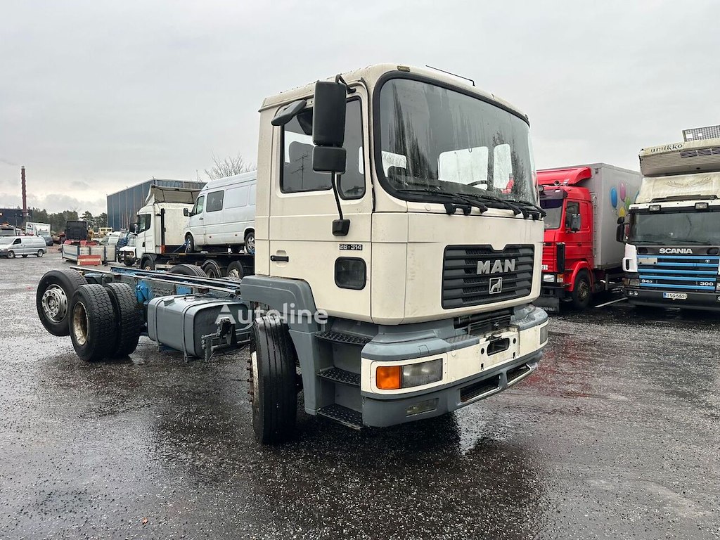 MAN 26.314 6x2 chassis steel / air , 6 cyl, manual kamion šasija