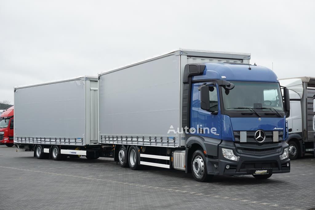 Mercedes-Benz ACTROS / 2536 / ACC / E 6 / MP 5 / ZESTAW PRZESTRZENNY 120 m3 kamion sa klizna zavesa cerada + prikolica sa kliznom ceradom