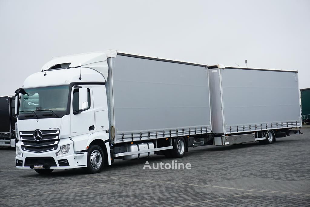 Mercedes-Benz ACTROS / 1830 ACC / E 6 / ZESTAW PRZEJAZDOWY 120 M3 / ŁAD. 15 00 kamion sa klizna zavesa cerada + prikolica sa kliznom ceradom