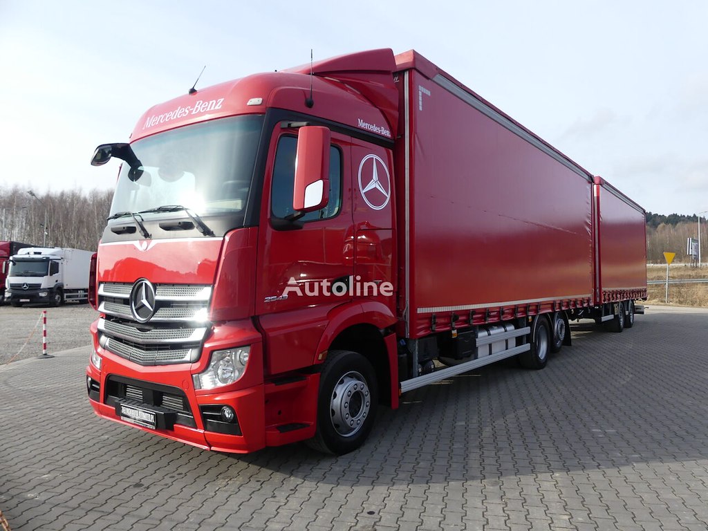 Mercedes-Benz ACTROS 2543 MP4 / EURO 6 / ZESTAW TANDEM / Przestrzenny 8,20+ 7 kamion sa klizna zavesa cerada + prikolica sa kliznom ceradom