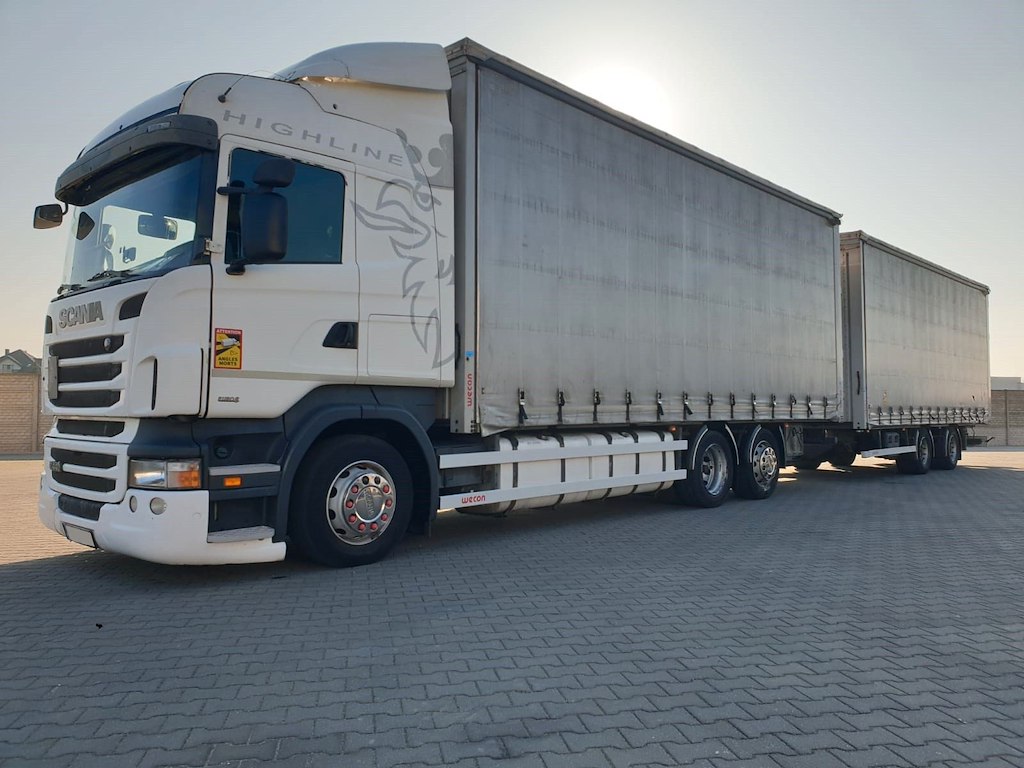 Scania R440 EURO 6 CURTAIN TRAILER 2016 LENKACHSE kamion sa klizna zavesa cerada + prikolica sa kliznom ceradom