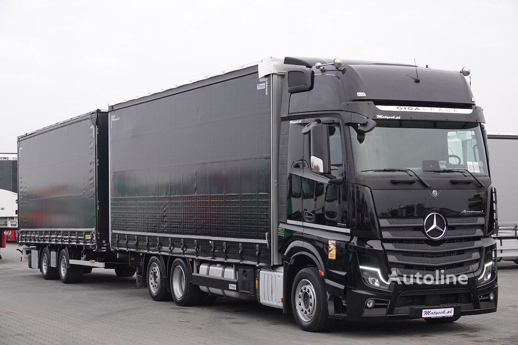 Mercedes-Benz ACTROS 2551 / ZESTAW TANDEM PRZEJAZDOWY 120 M3 / GIGA SPACE / 20 kamion sa klizna zavesa cerada + prikolica sa kliznom ceradom