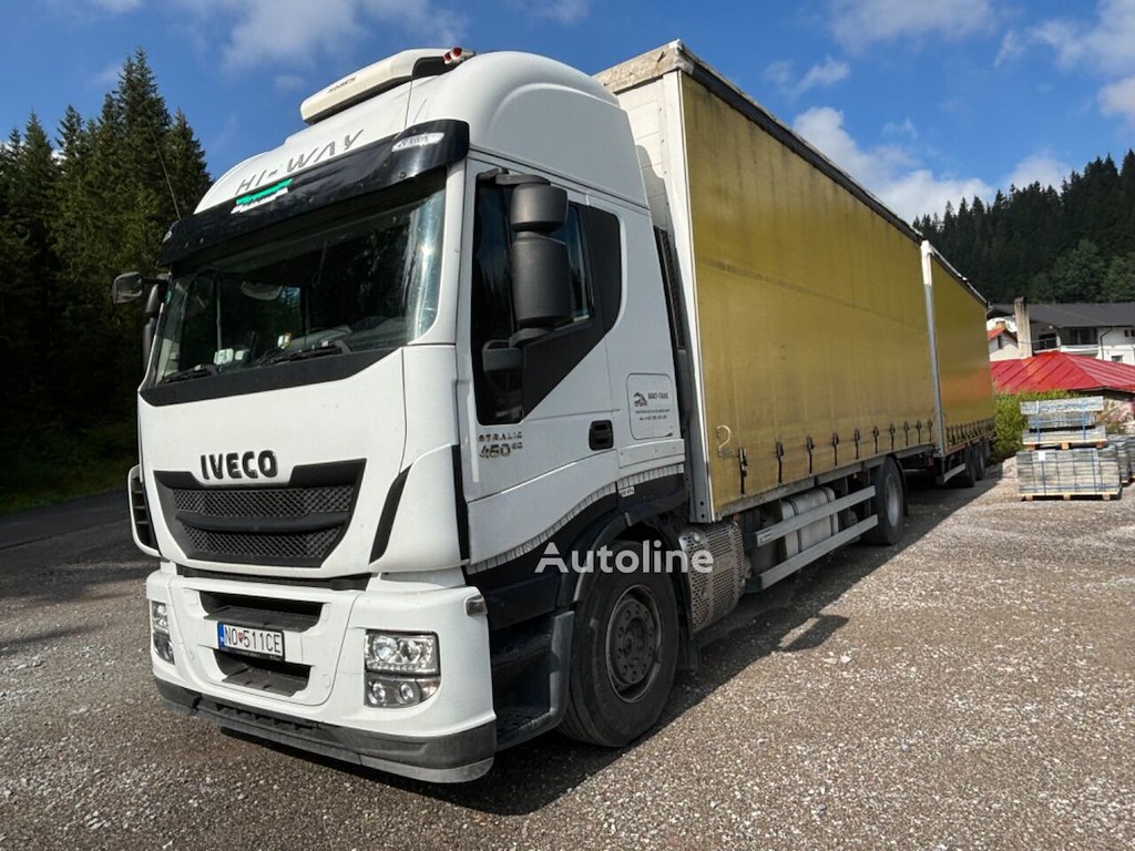 Prodaje se IVECO STRALIS 450 kamion sa kliznom ceradom na aukciji + prikolica sa kliznom ceradom