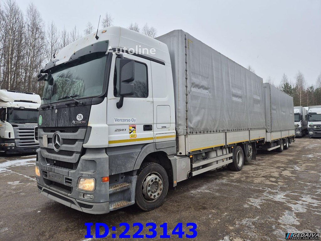 Mercedes-Benz Actros 2541 6x2 kamion sa klizna zavesa cerada + prikolica sa kliznom ceradom