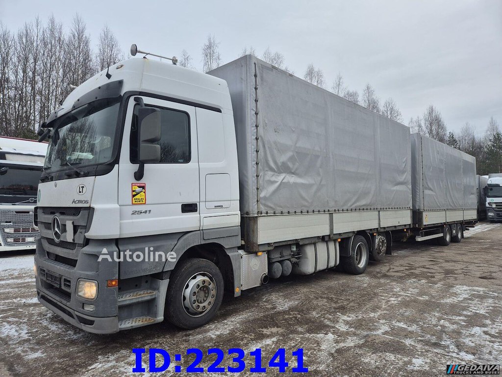 Mercedes-Benz Actros 2541 6x2 kamion sa klizna zavesa cerada + prikolica sa kliznom ceradom