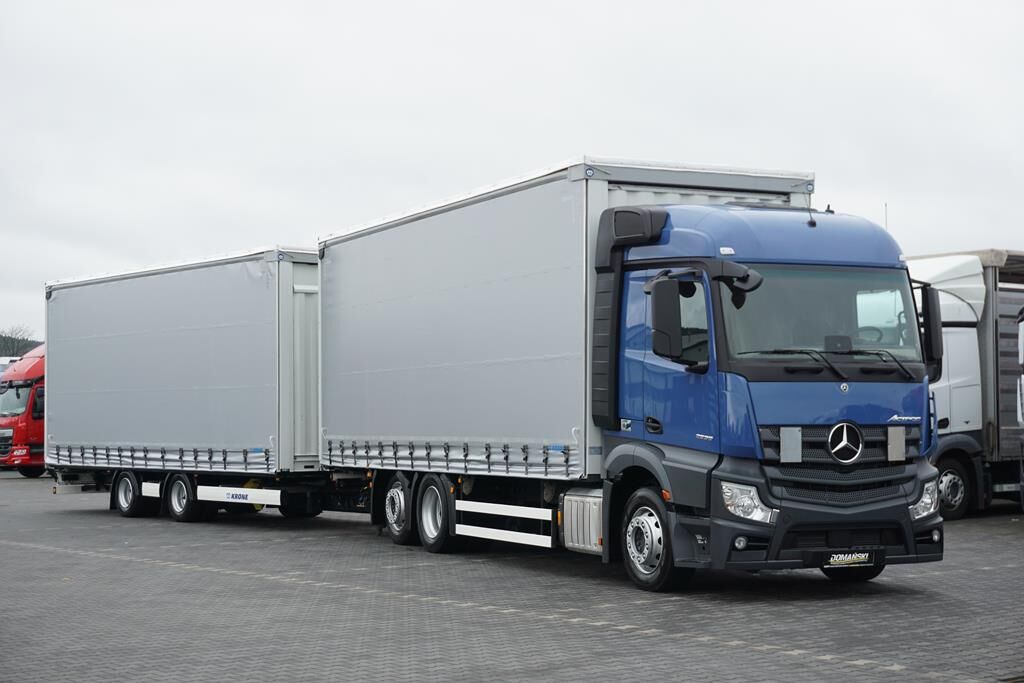 Mercedes-Benz ACTROS / 2536 / ACC / E 6 / MP 5 / ZESTAW PRZESTRZENNY 120 m3 kamion sa klizna zavesa cerada + prikolica sa kliznom ceradom