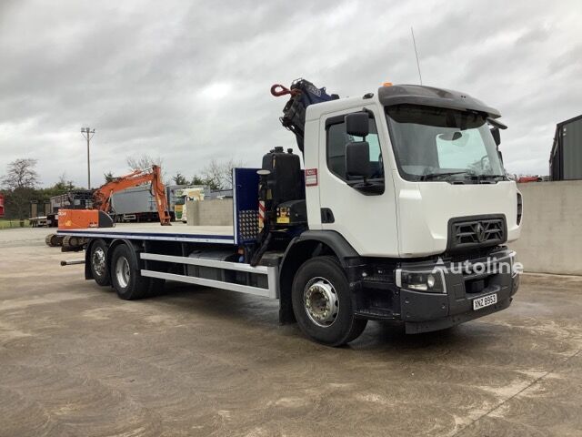 Renault C320 6x2 Flabed with Crane kamion platforma