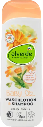 alverde BABYLosion za kupanje i šampon - organski neven, 250 ml