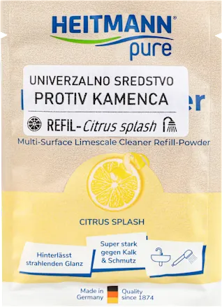 HEITMANN pure
pure UNIVERZALNI SREDSTVO PROTIV KAMENCA REFILL - Citrus splash, 25 g