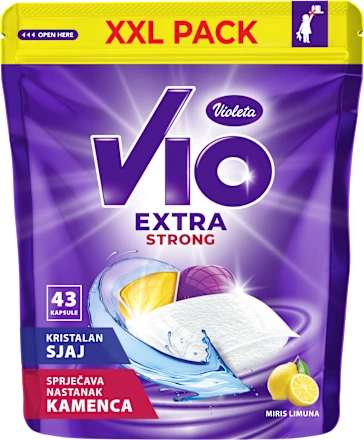 Violeta VIOVIO EXTRA STRONG kapsule za pranje sudova - miris limuna, XXL pack, 43 kom