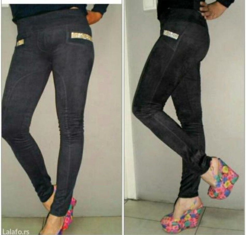 Super teget pantalone velur elastin Vel S-M Extra unikat model