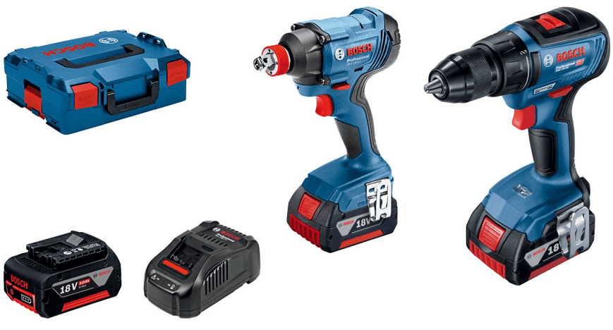 Bosch GSR 18V-50 + GDX 180-LI 3 x 5,0 Ah u L-Boxx koferu, Set akumulatorskog alata