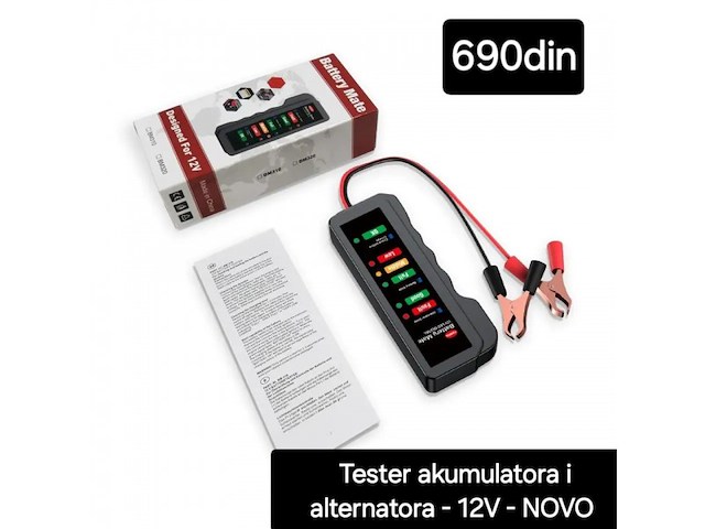 Tester akumulatora i alternatora - 12V - NOVO