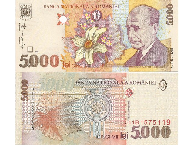 Rumunija 5000 lei 1998. UNC