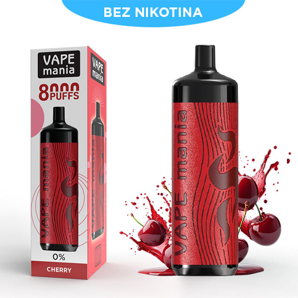 VAPE MANIA 8000 PUFFS Leather Cherry 0mg