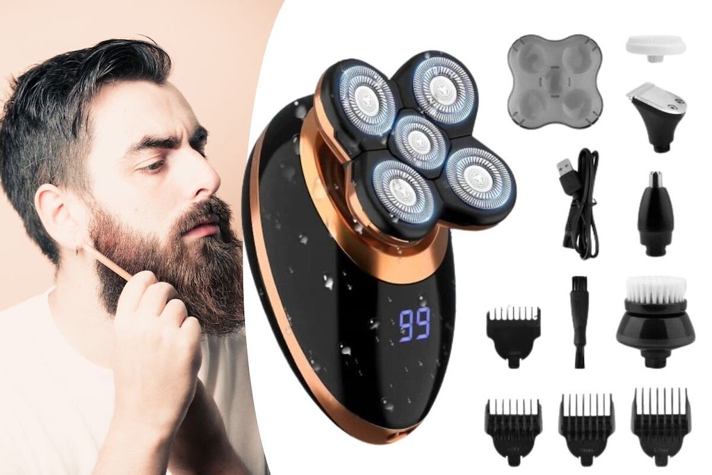 BeardShaver električni brijač 5V1, LCD ekran, USB punjenje, 4 odstojnika TOP OFFER