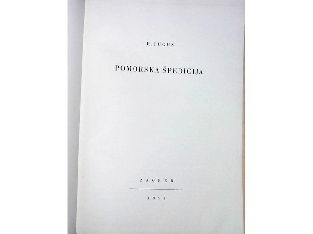 Raoul Fuchs ➡️ Pomorska špedicija ➡️ 1954g ➡️