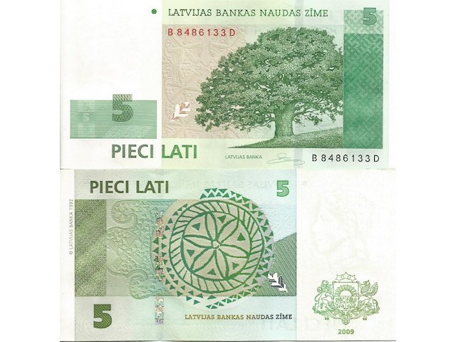 Letonija 5 lati 2009. UNC