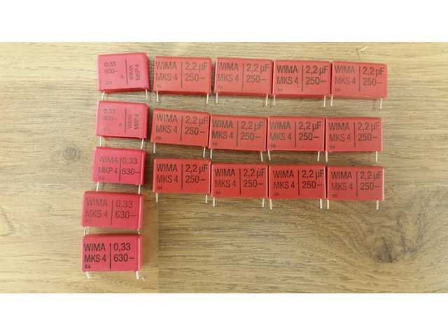Wima kondenzatori 2,2uF 250v 12kom. i 330nf 630v 5kom.