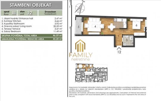 Na prodaju: Stan od 45m² sa 2 sobe, idealan za kom