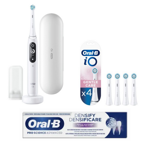 Oral-B iO7 White Električna četkica za zube + Zamenski nastavci 4 kom + Pasta za zube Densify Deep Clean