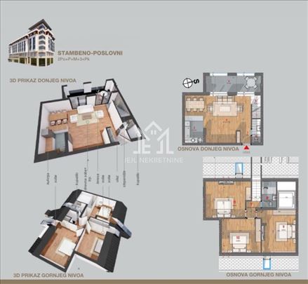 Četvorosoban - Duplex 107m2, 2 terase na krovu Gra