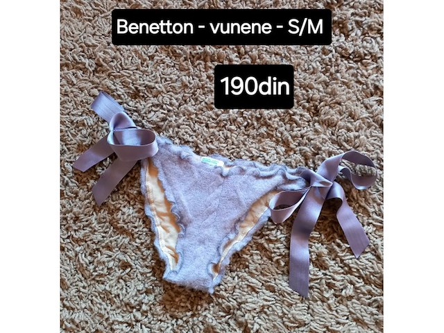 Benetton ženske vunene gaćice ljubičaste S/M - 36/38