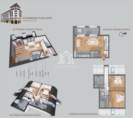 Trosoban stan- duplex, 95.07m2 centar grada, cena