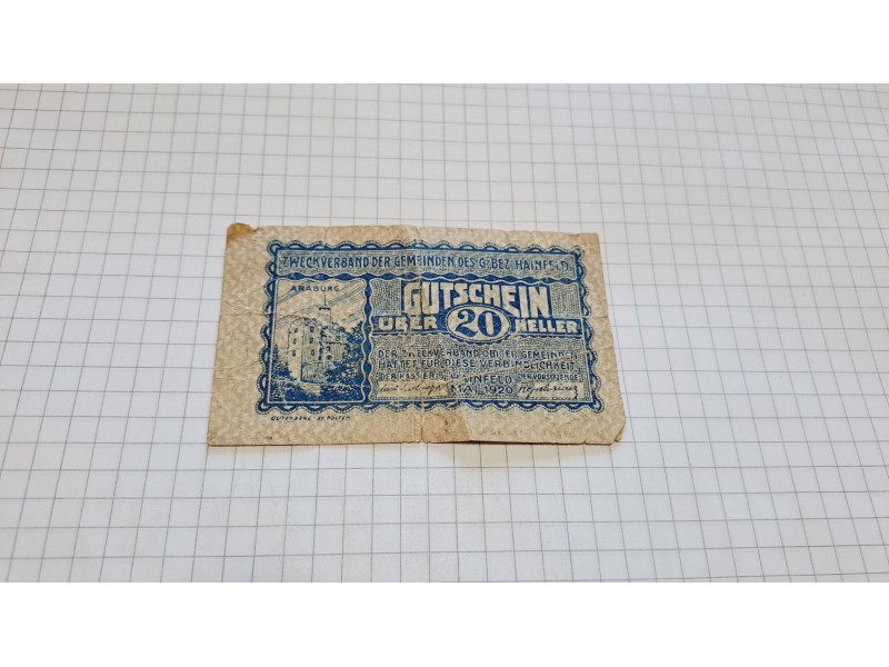 AUSTRIA 20 HELLERA 1920 GODINA