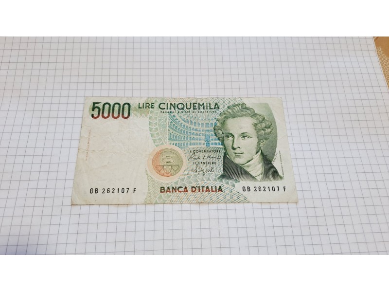 ITALIA 5000 LIRA 1985 GODINA