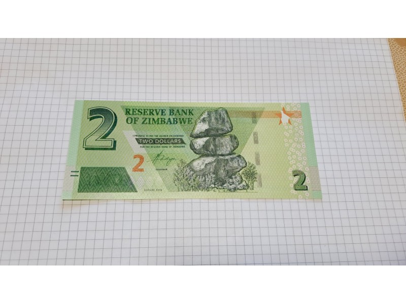 ZIMBABWE 2 DOLLARS 2019 GODINA