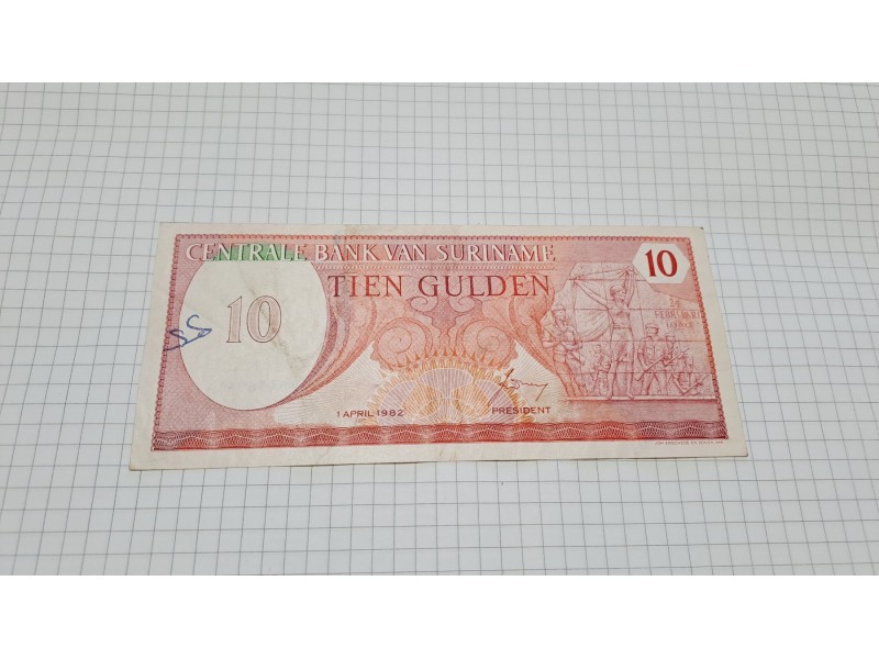 SURINAME 10 GULDEN 1982 GODINA