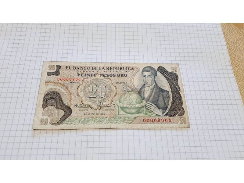 COLUMBIA 20 PESOS 1975 GODINA