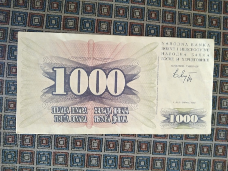 Bosna 1992 1000 din XF