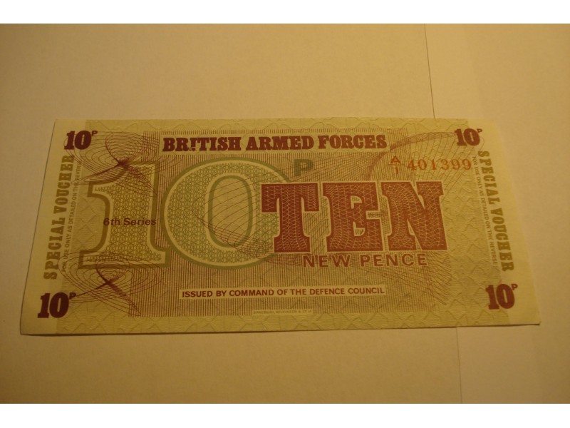 BRITANSKE VOJNE BANKNOTA - 10 PENCE