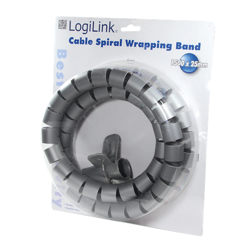 LogiLink spiralni držač za kablove 1.5m x 28mm srebrni