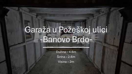 Izdaje se garaza u Pozeskoj ulici!