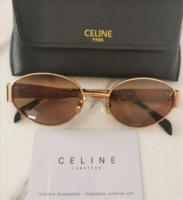 Celine Metal Triomphe CL 40235 U 30N Oval Sunglass