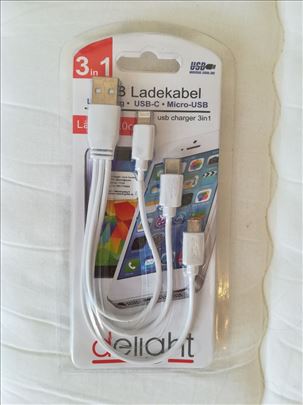 USB kabel za punjenje, 3 u 1, marka delight