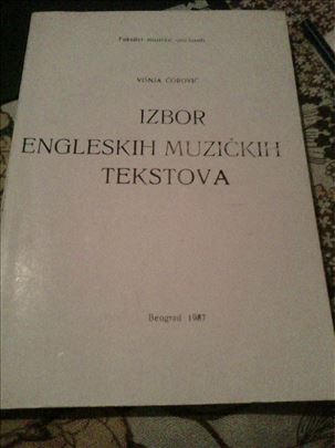 Visnja Corovic, Izbor engleskih muzickih tekstova