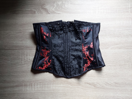 Crveno crni underbust korset REZZ