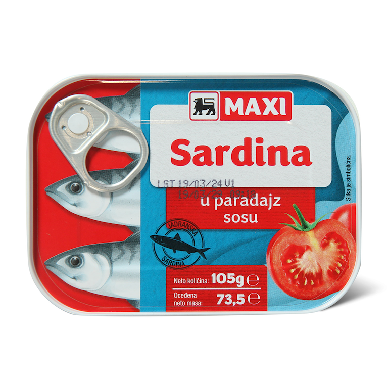 Sardina u paradajz sosu Maxi 105g