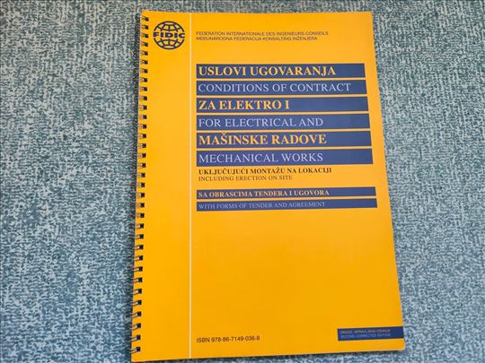 Uslovi ugovaranja za elektro i mašinske radove