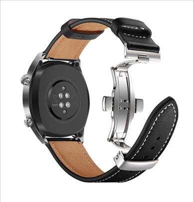 Crni kozni kais siva leptir kopca Samsung watch 46